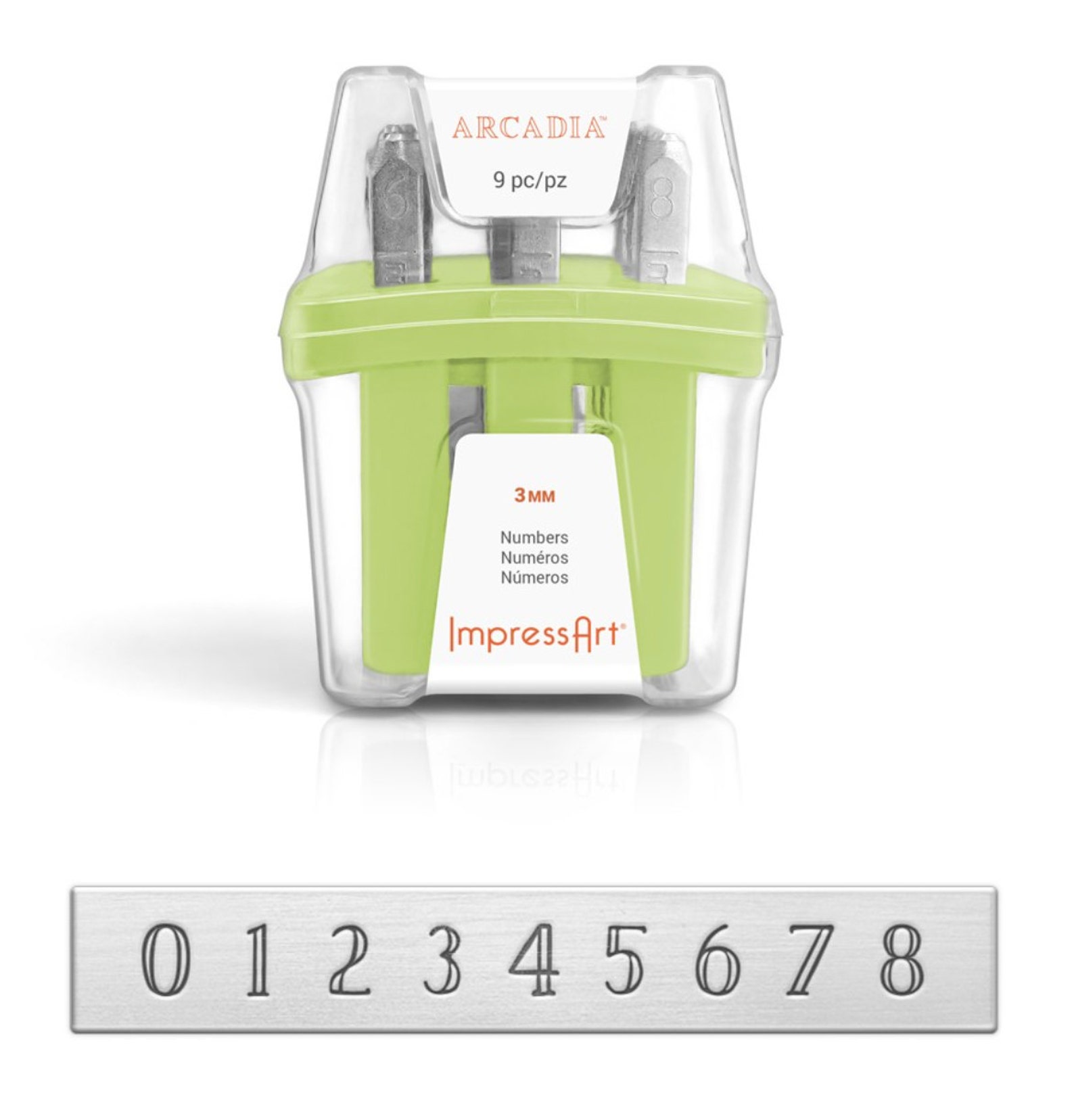 Arcadia Metal Stamp Set Impressart 3mm-number Set Metal- Metal Supply ...