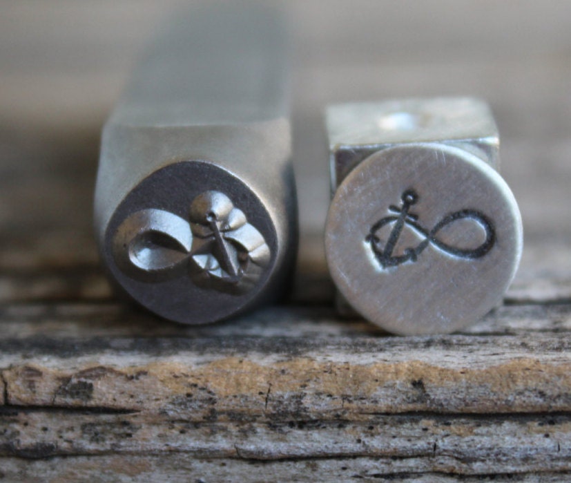 Infinity With Anchor Metal Stamp-8mm Size-steel Stamp-new Metal Design ...