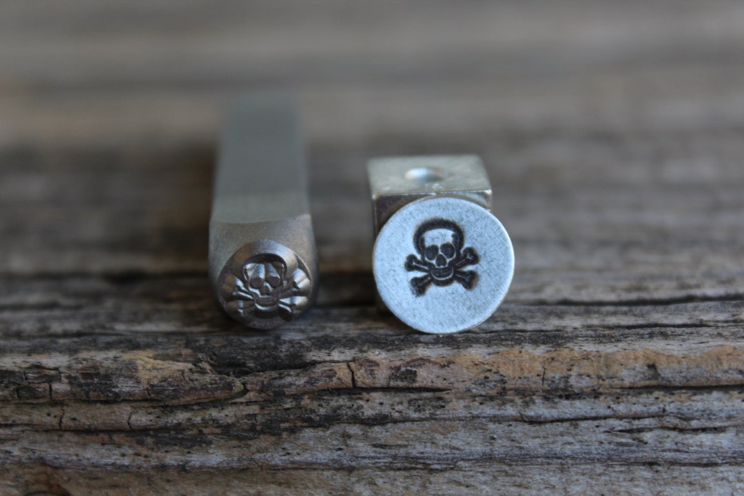 Skull With Crossbones-metal Stamp-6mm Size-steel Stamp-new Metal Design ...