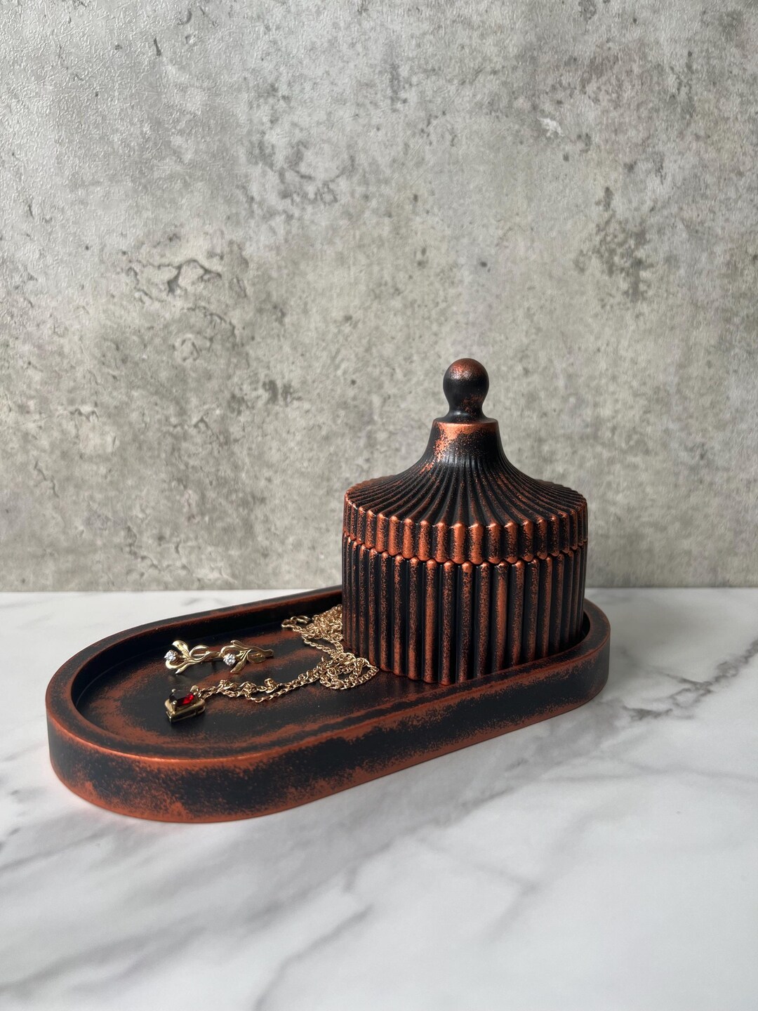 Concrete Set, Concrete Oval Tray, Jar, Container, Cute, Jar With Lid ...