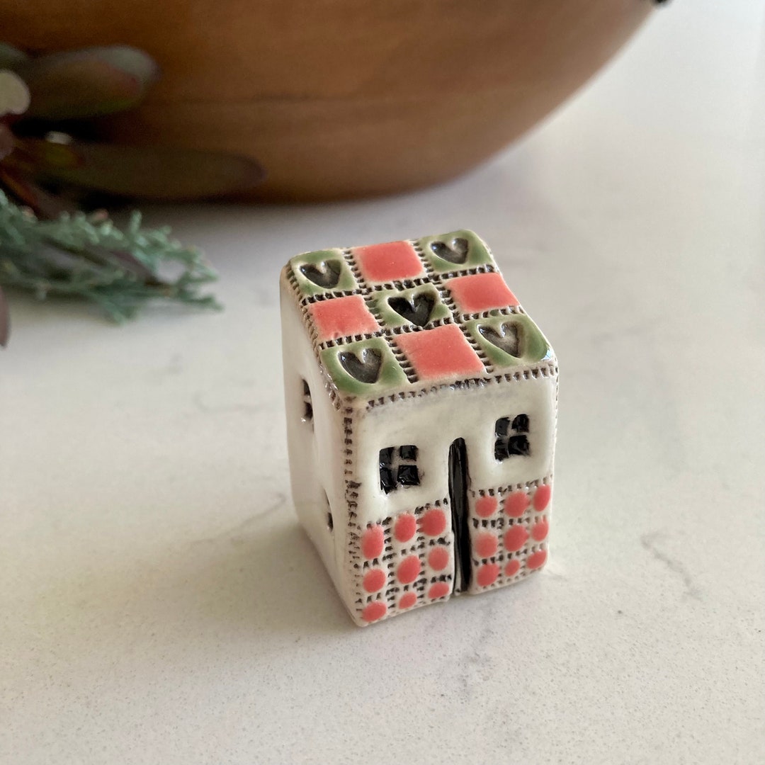 Porcelain Miniature House Ceramic Houses Flower Gift Heart - Etsy