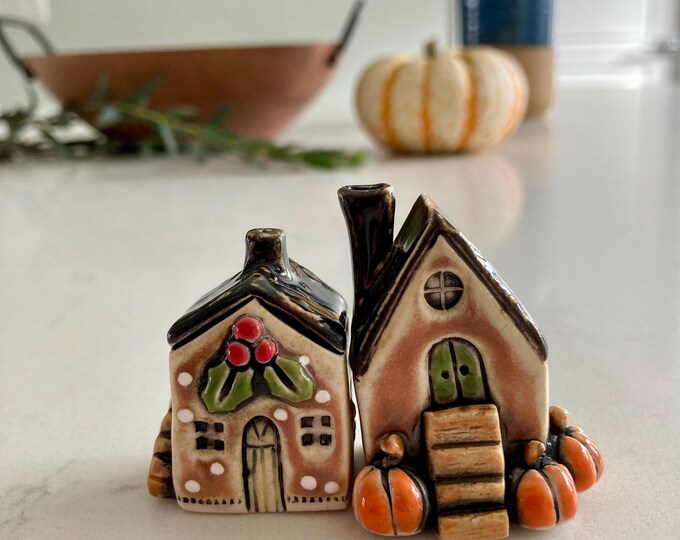 Porcelain Miniature Ceramic Houses, Pottery Houses Gift Heart Fairy ...
