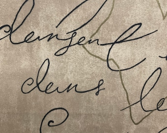 French Script Fabric - Etsy