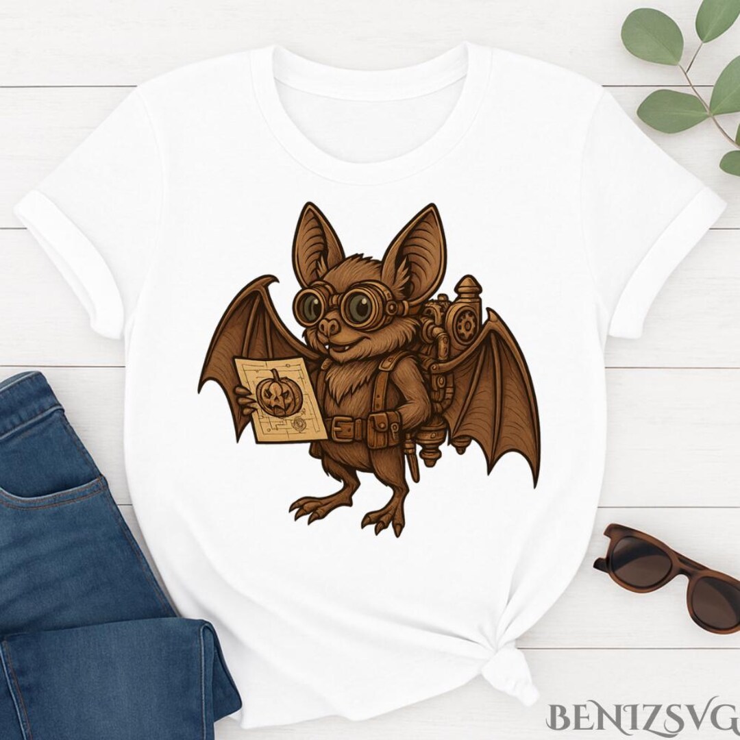 Steampunk Bat PNG: Halloween Clipart, Gothic Design (digital Download ...