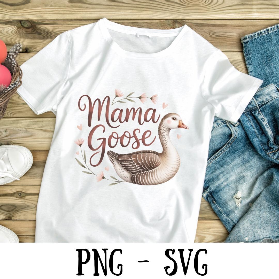 Mama Goose SVG PNG | Cute Farm Animal Mom Design | Mother’s Day Goose ...