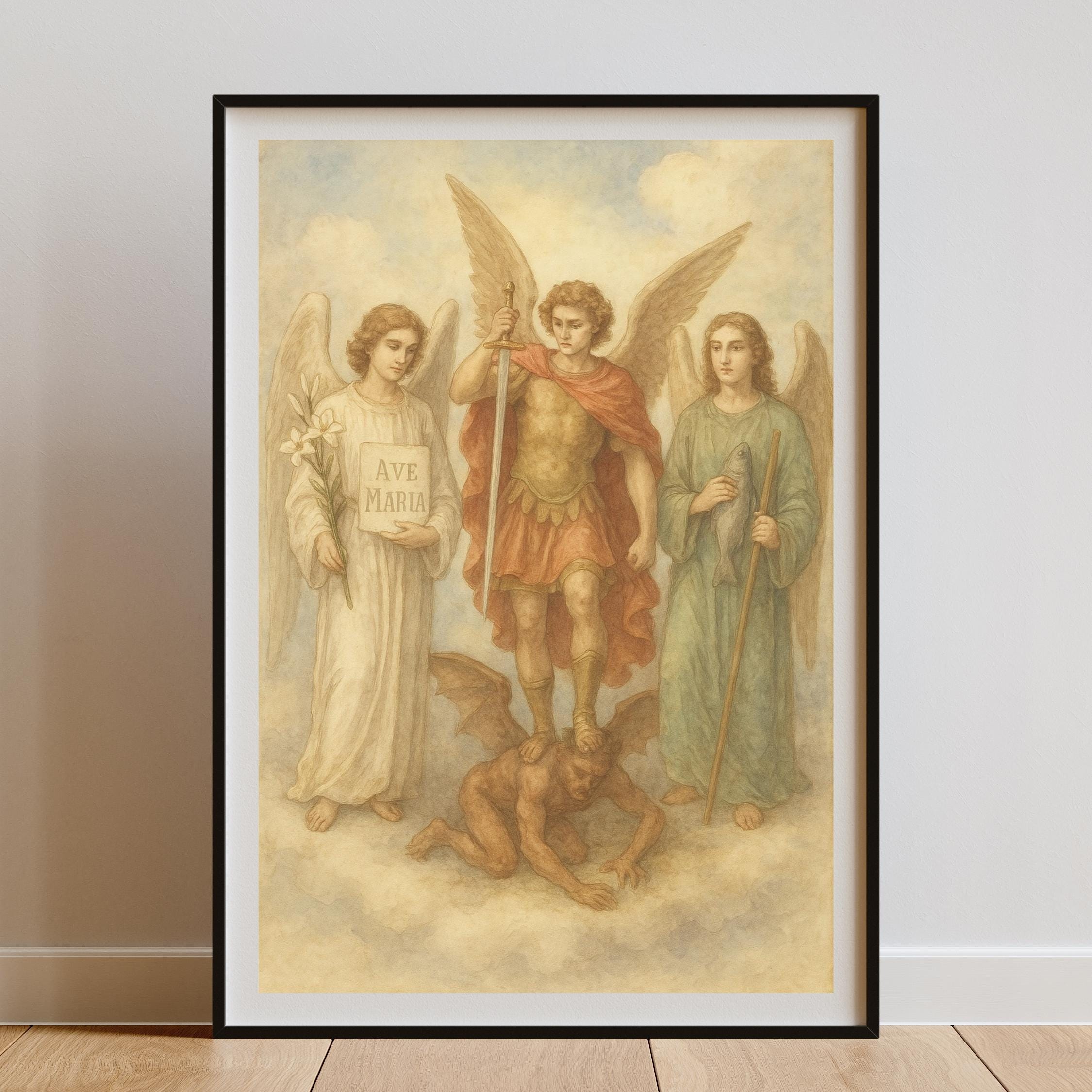 Archangels St. Michael, Gabriel, Raphael - Catholic Wall Art Printable ...