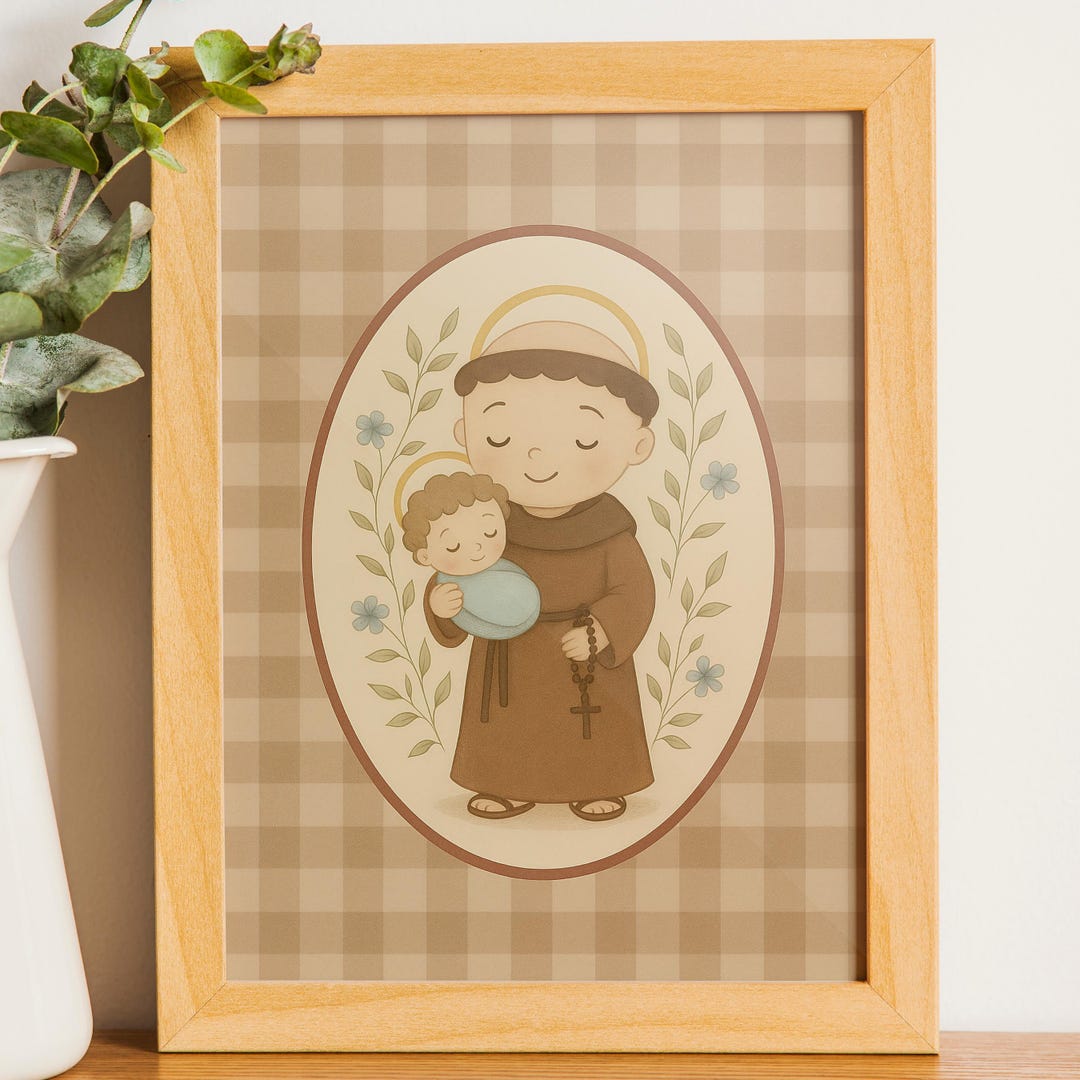 St. Anthony for Kids: Catholic Nursery Wall Art High-resolution Instant ...