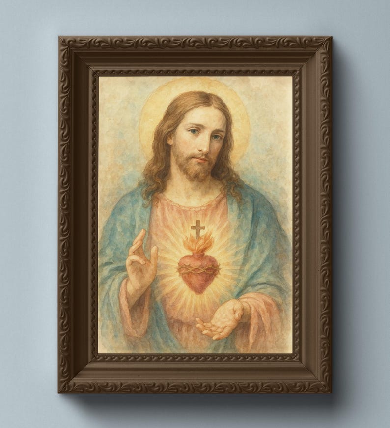 Sacred Heart of Jesus - Catholic Wall Art Printable (digital Download ...