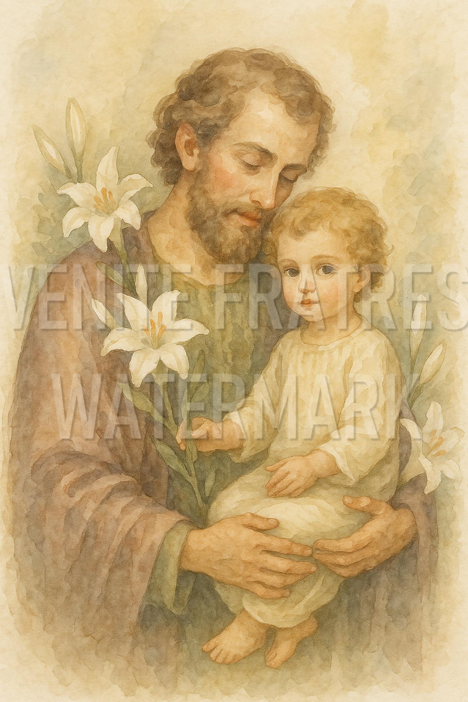 St. Joseph and Christ Child - Catholic Wall Art Printable (digital ...