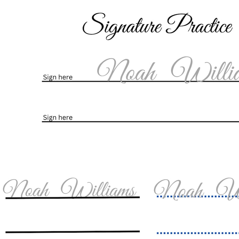 Personalized Signature Practice Worksheets: Custom Name Script (digital ...