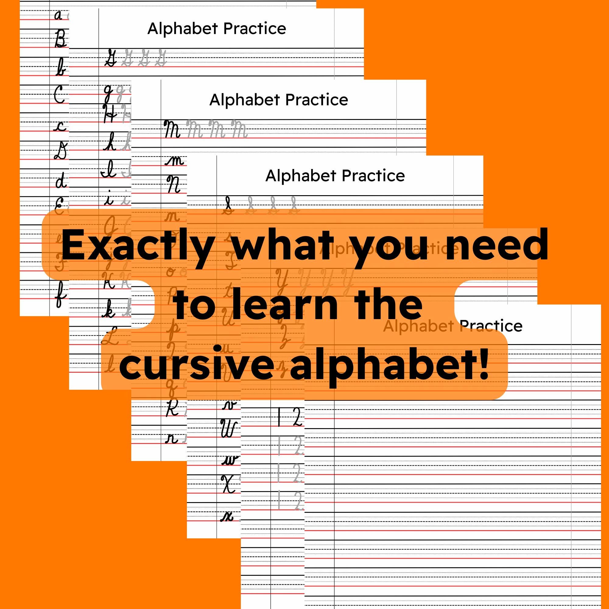 Cursive Alphabet Practice Sheets From Academy of Cursive, Upper and ...