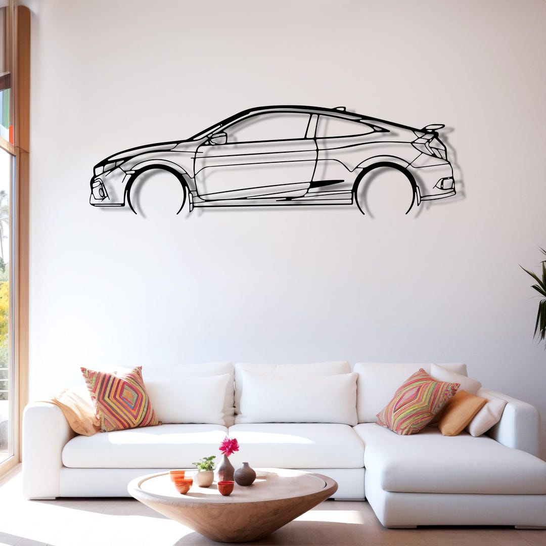 Honda Civic Si Coupe Detailed Wall Art, Honda Civic Metal Art, Civic ...
