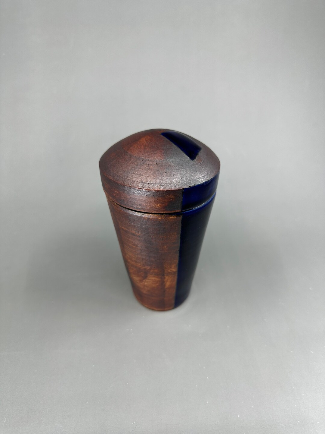 Royal Blue and Brown Iron Oxide Ceramic Tea Jar - Arcane Handthrown ...