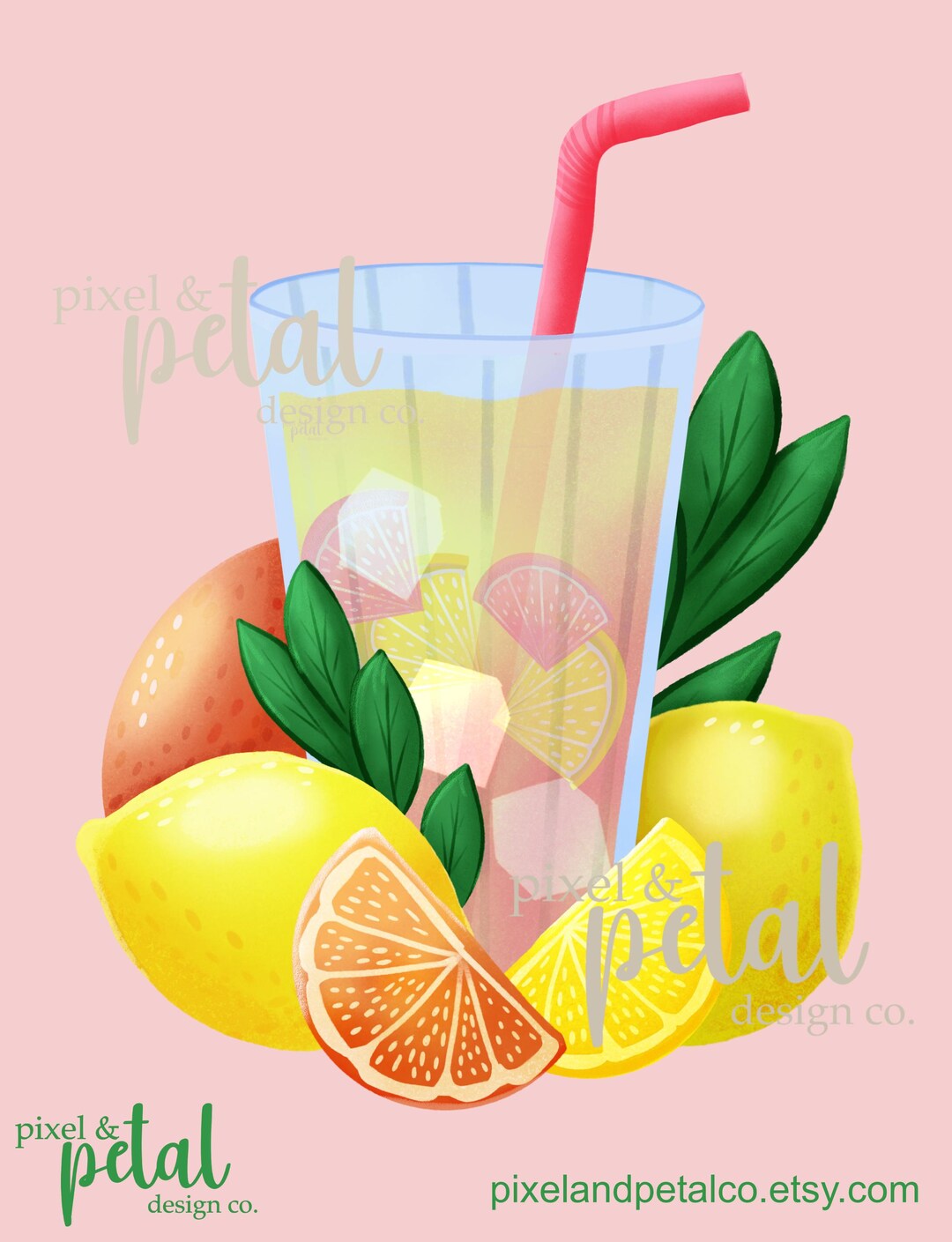 Summer Lemonade Clip Art, Digital Download, Creative Supplies, Cute and ...