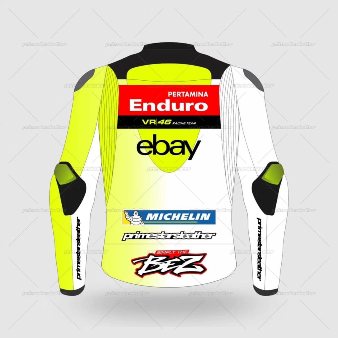 Team VR46 Moto Leather Racing Jacket Inspired by Marco Bezzechi - Etsy