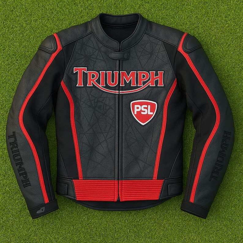 Triumph Leather Motorcycle Jacket – PSL Custom Biker Gear – Handmade ...