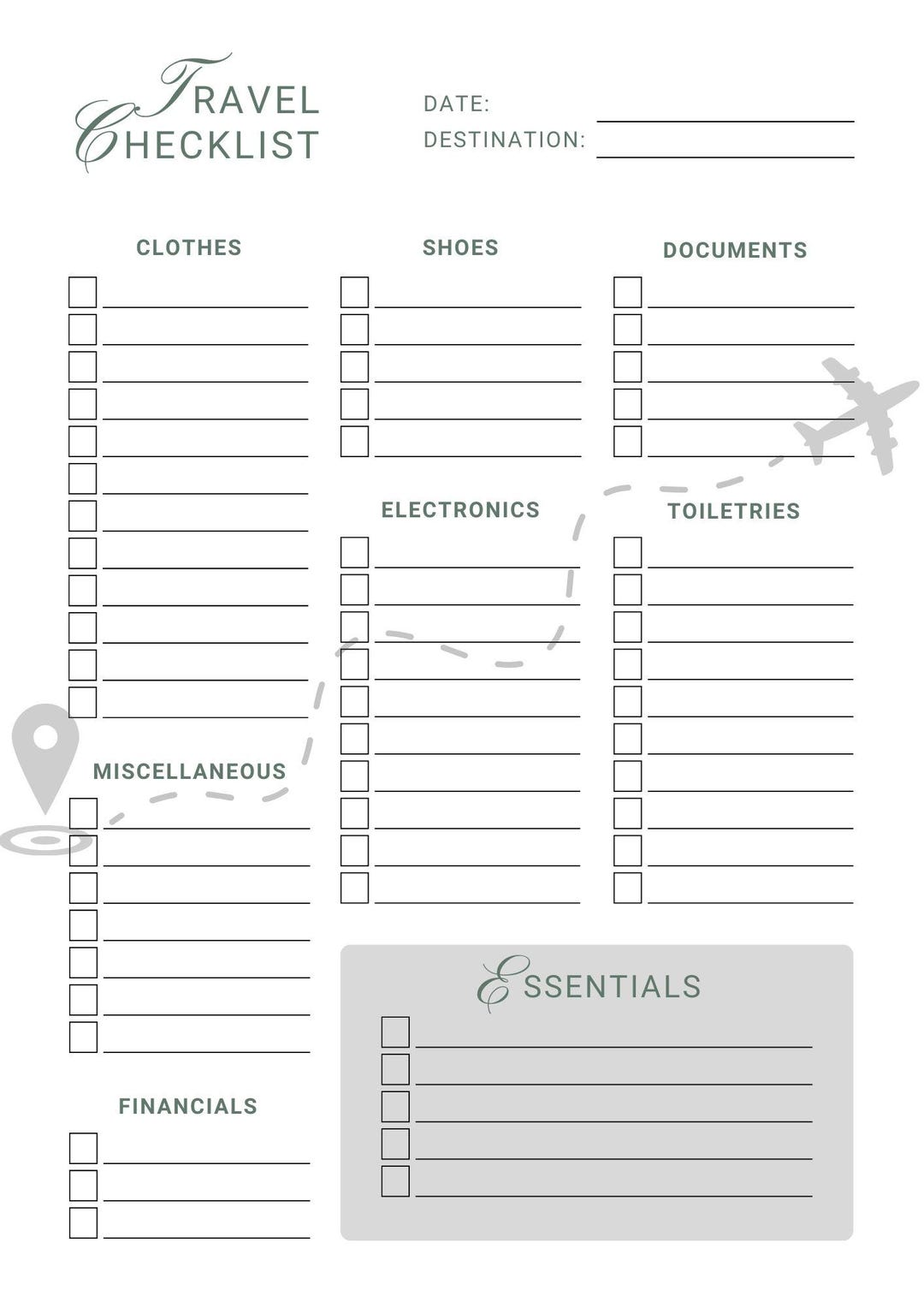 Plan, Pack, Go! 2 in 1 Travel Checklist & Vacation Planner | Printable ...