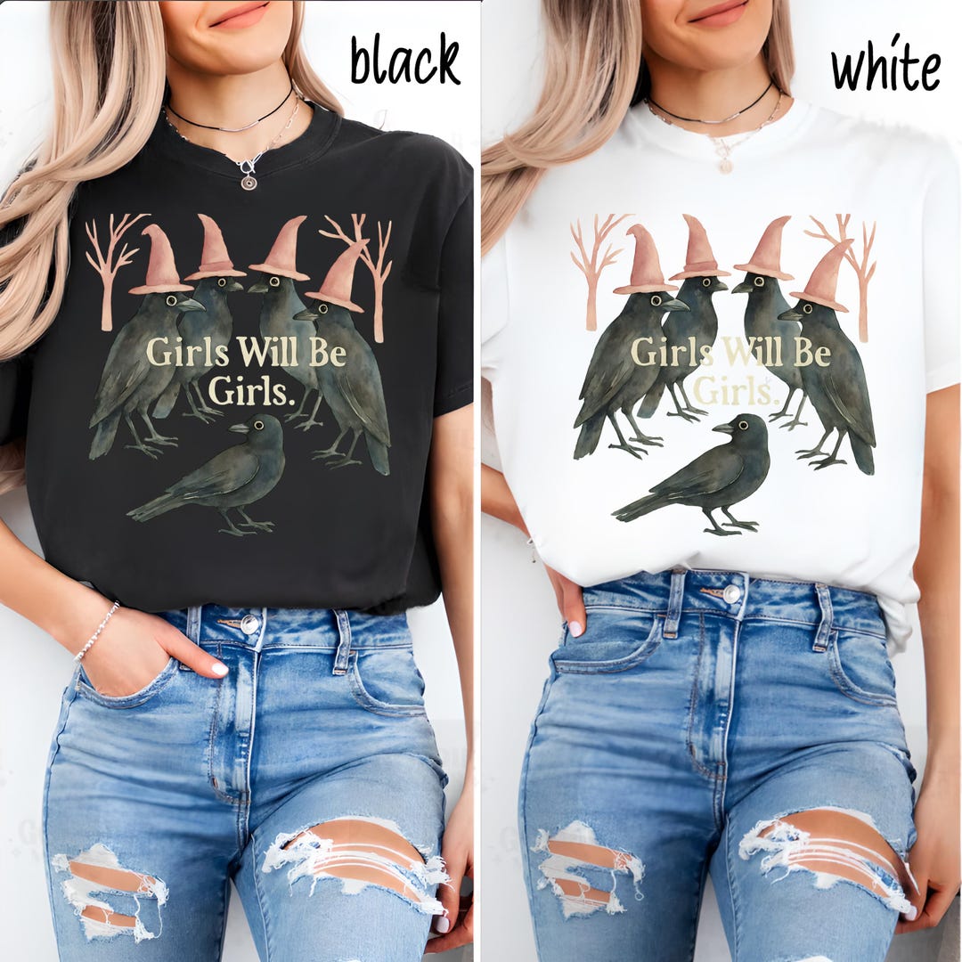 Ravens Girls Will Be Girls Comfort Colors Halloween Shirt - Etsy