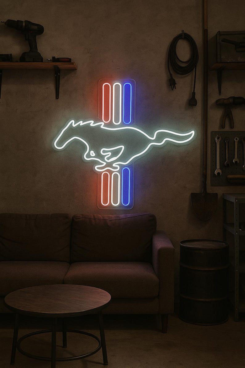 Classic Car Neon Sign, Retro LED Wall Light for Garage, Man Cave, Shop ...