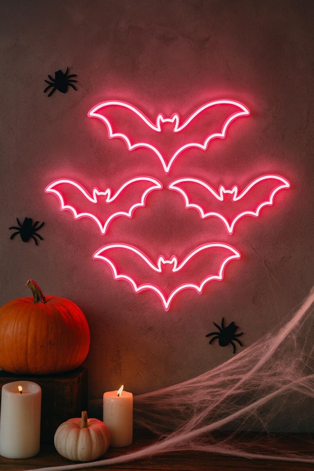 Bat Neon Sign for Movie Lover, Flying Bat LED Light for Halloween Decor ...