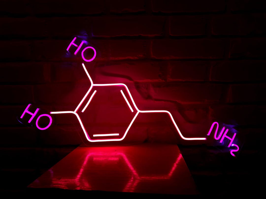 Custom Dopamine Molecule LED Neon Sign, Science Wall Decor - Etsy