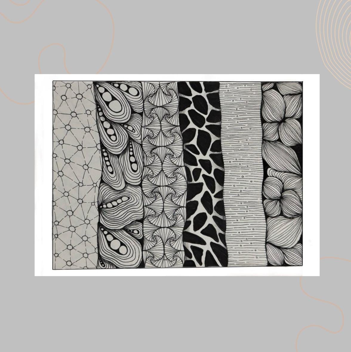 Lets Draw Together : Zentangle Patterns, Unique Template for Zentangle ...