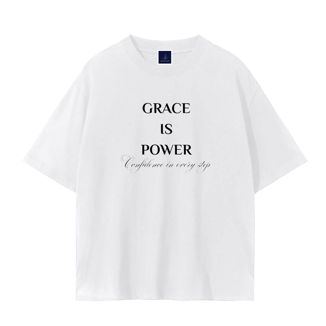 Grace is Power T-shirt | Chic Seamless 100% Cotton Tee | Minimalist ...