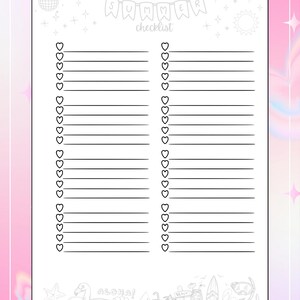 Summer Checklist Coloring Page | Digital Download | Printable Bucket ...
