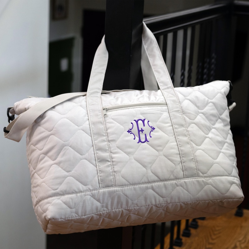 Quilted Monogrammed Weekender Bag, Custom Embroidered, Gift for Her - Etsy