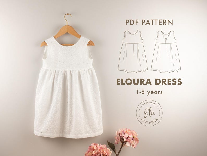 Flower Girl PDF Sewing Pattern | Sizes 1–8Y |sleeveless Summer Dress ...