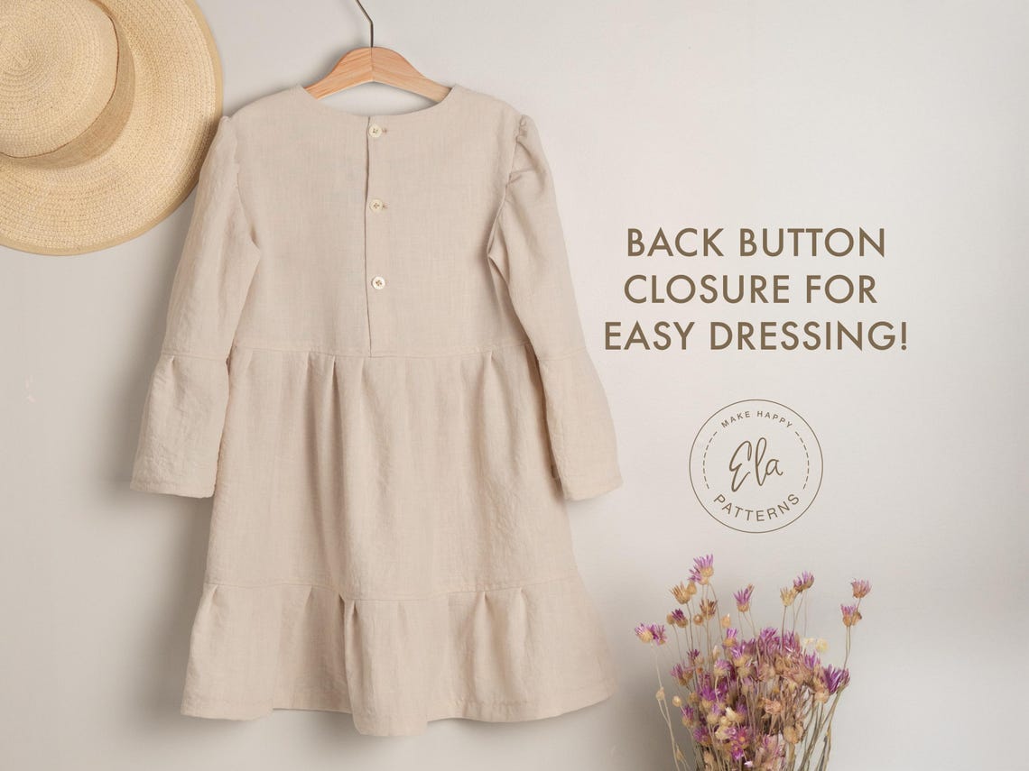 Girls Linen Dress PDF Sewing Pattern | Baby Toddler Girl Dress 1-8Y ...