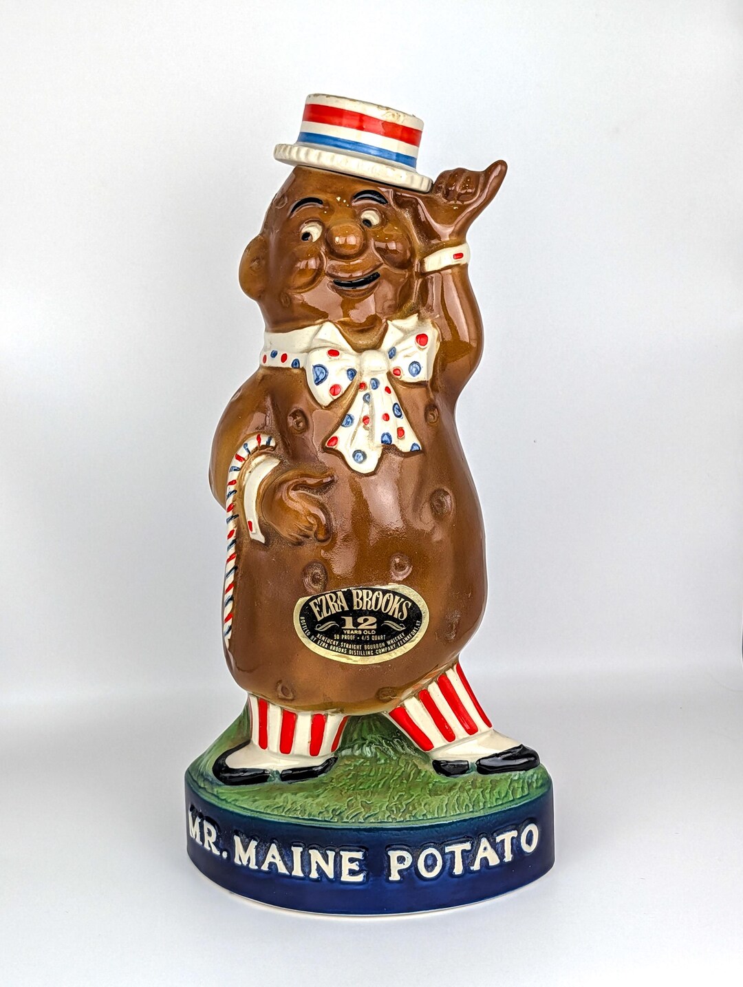 1973 Ezra Brooks Mr Maine Potato Complete Whiskey Decanter Heritage ...