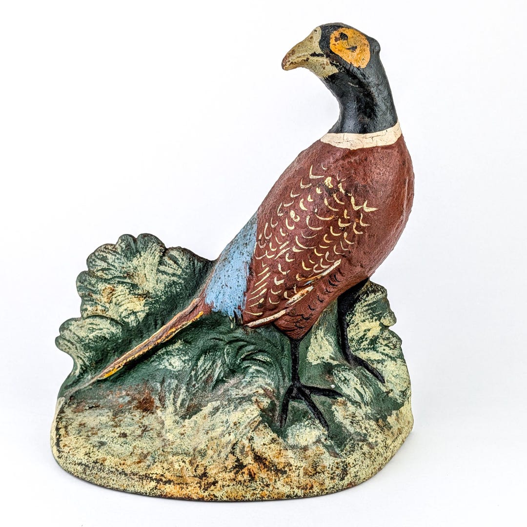 Hubley Toy Co Cast Iron Pheasant Doorstop | Antique Fred Everett Design ...