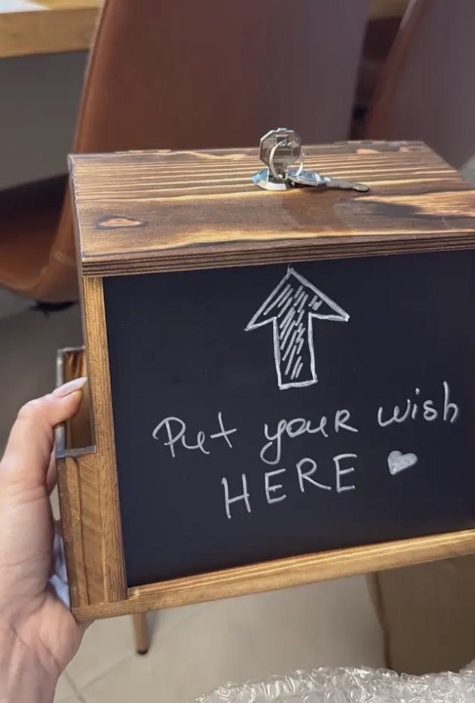 Wooden Suggestion Box With Lock & Chalkboard–wall Mountable - Etsy