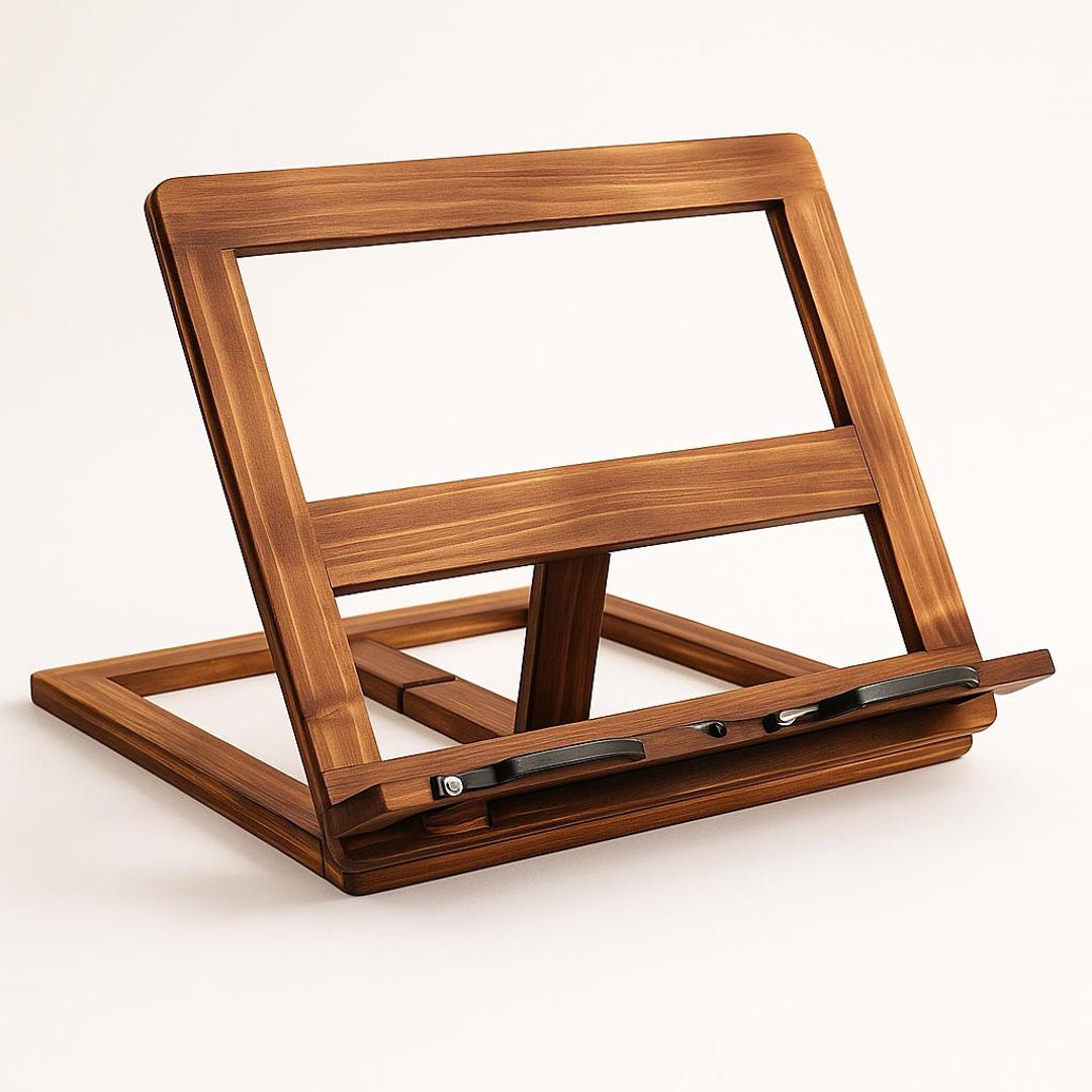 Adjustable Wooden Book Stand – Foldable Reading Holder for Desk ...