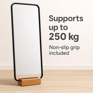 Solid Wood Floor Mirror Stand – Natural Wooden Base for Full-length ...