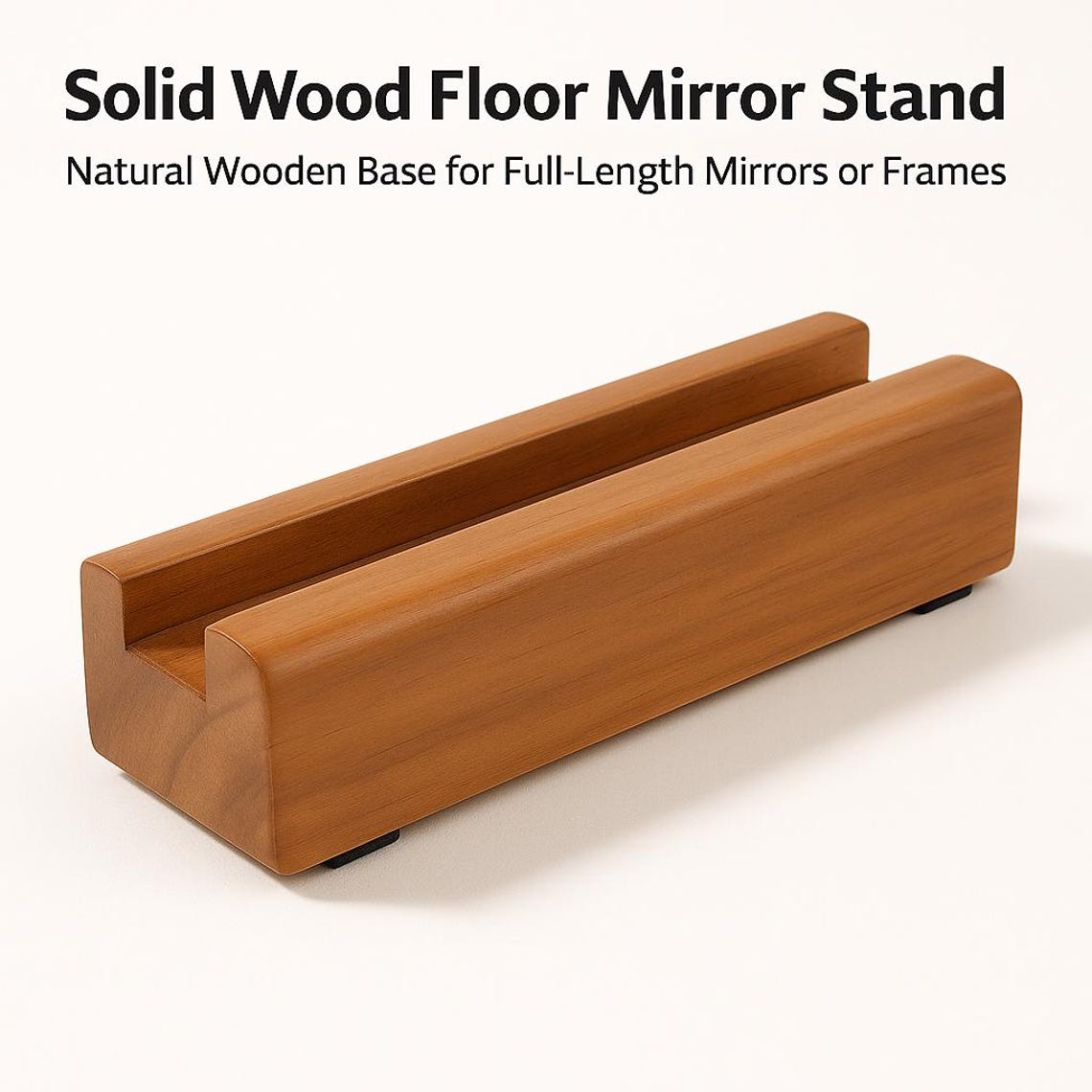 Solid Wood Floor Mirror Stand – Natural Wooden Base for Full-length ...