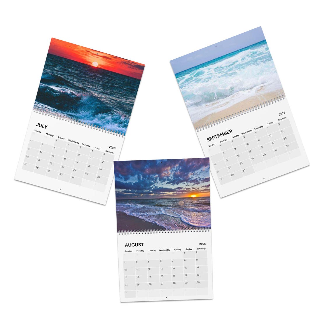 2025 Wall Calendar With Beautiful Nature Scenes, Tropical Vibes, Gift ...