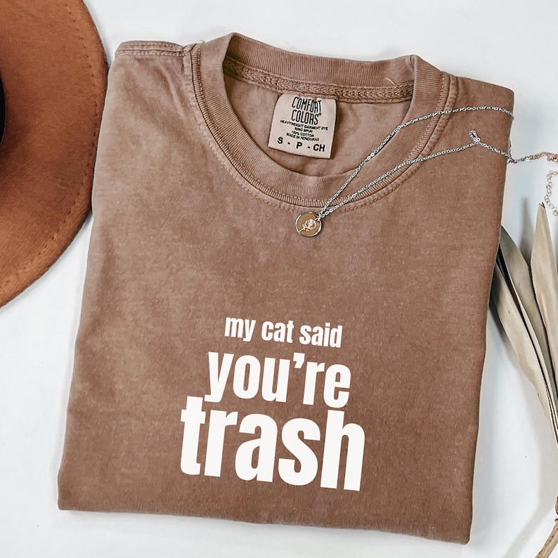 Camiseta "Mi gato dijo que eres una puta", camiseta divertida para ...