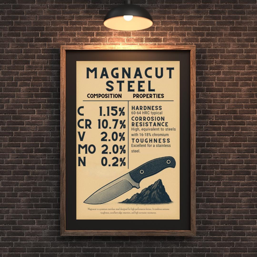 Magnacut Steel Digital Poster – Knife Steel Composition Chart ...