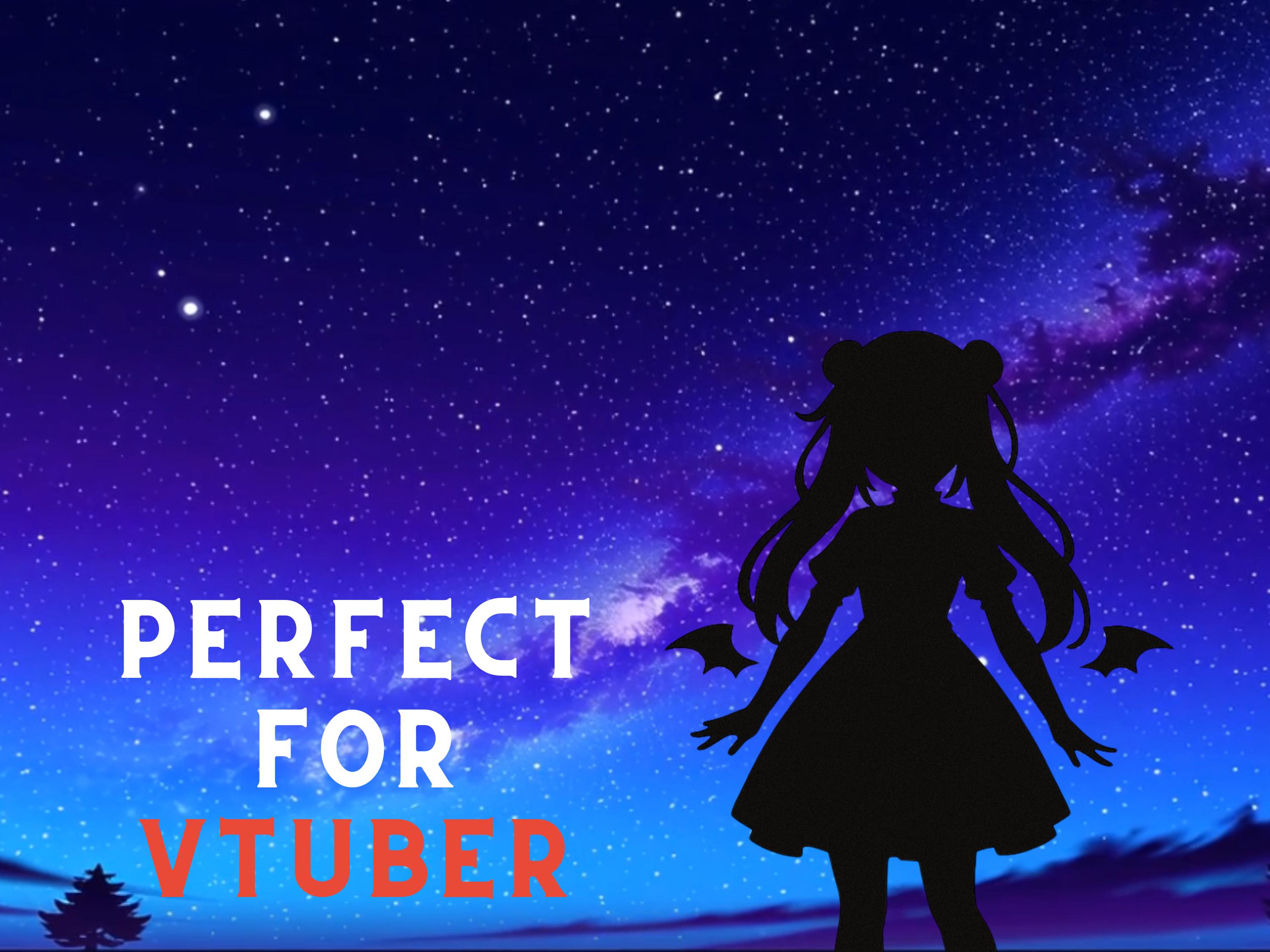 Animated Vtuber Background | Starry Sky Night Scene | Galaxy Anime ...