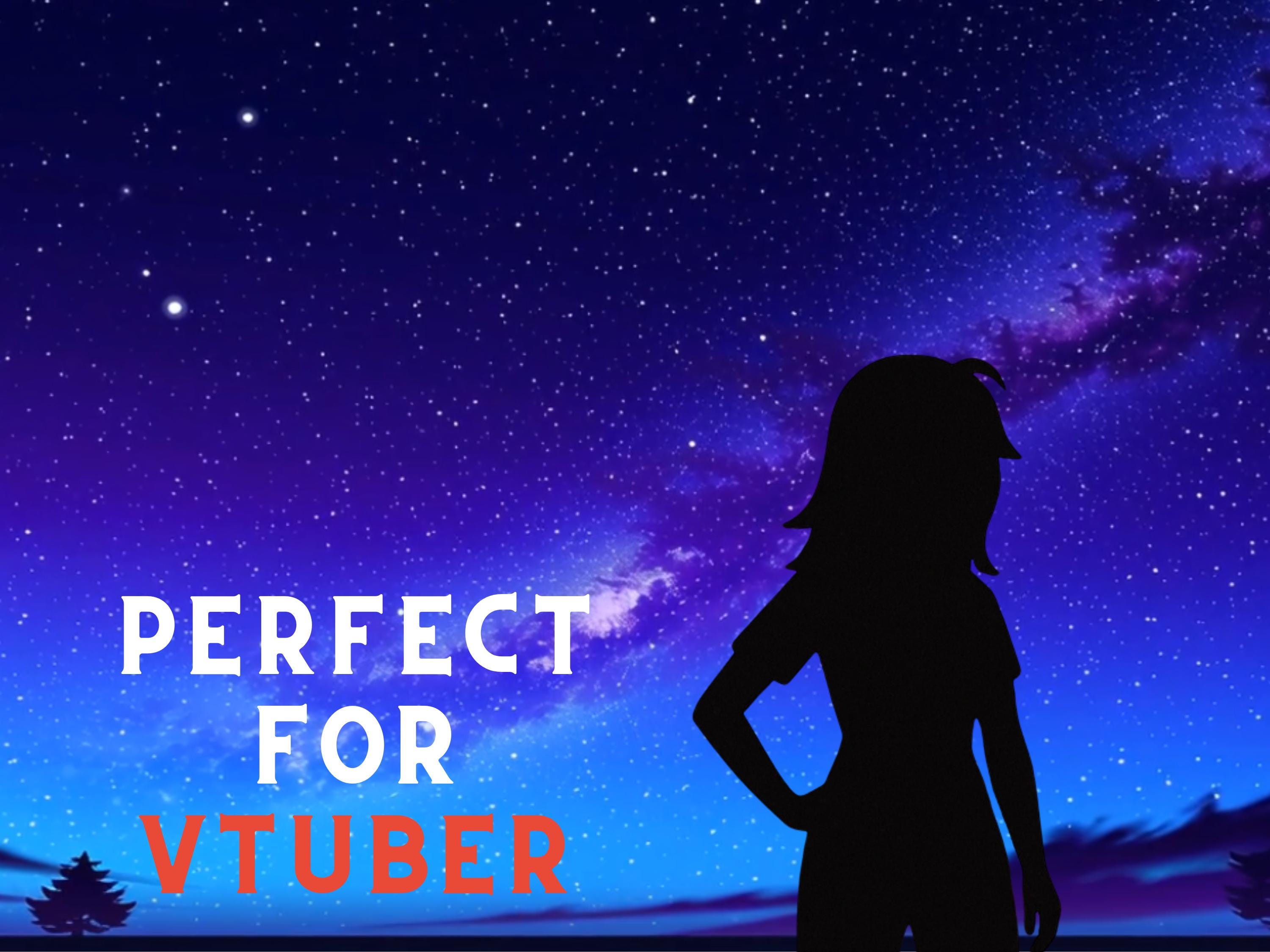 Animated Vtuber Background | Starry Sky Night Scene | Galaxy Anime ...