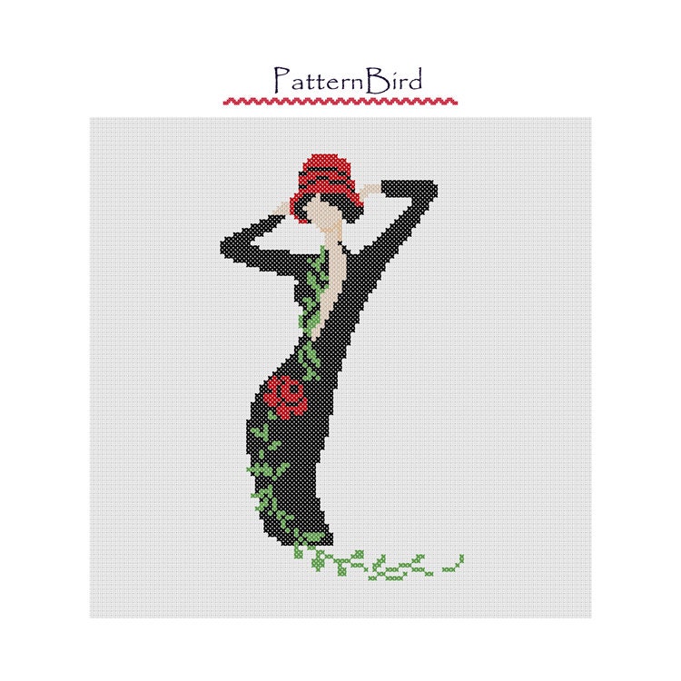Vintage Woman VI. Instant Download PDF Cross Stitch Pattern - Etsy