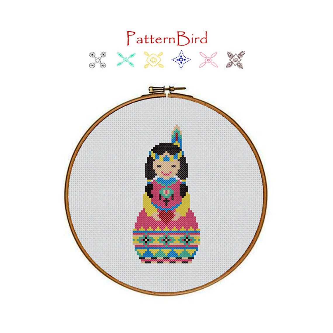 Native American Indian Girl. Instant Download PDF Cross Stitch - Etsy