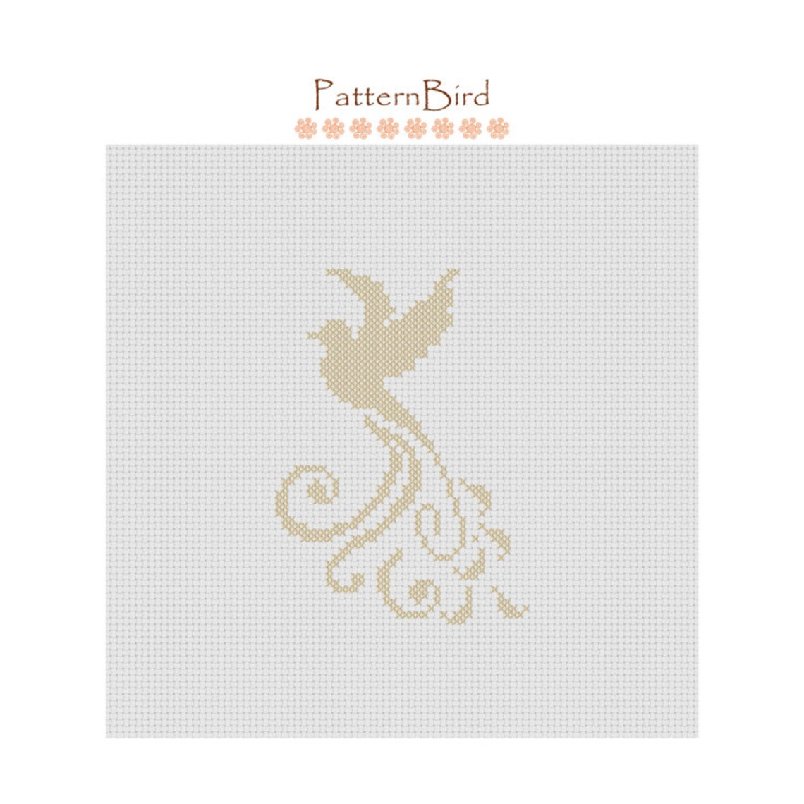 Bird Silhouette I. Instant Download PDF Cross Stitch Pattern - Etsy