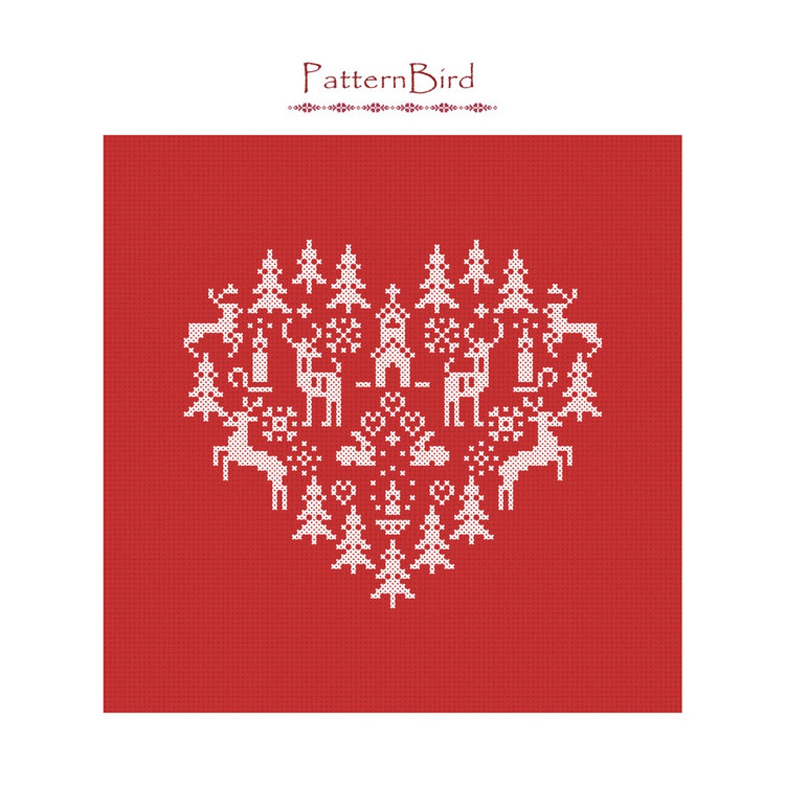 Christmas Heart. Instant Download PDF Cross Stitch Pattern - Etsy