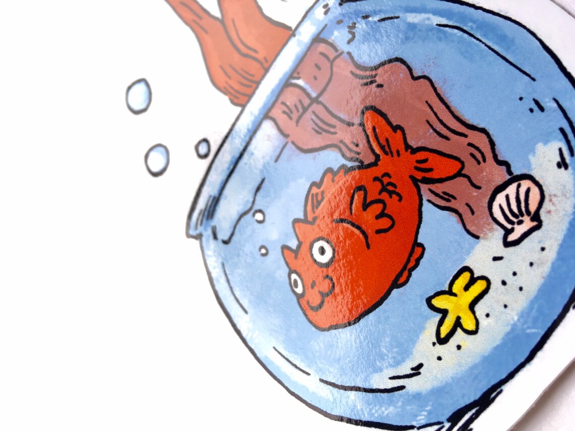 Cat Fish Bowl Vinyl Sticker - Etsy