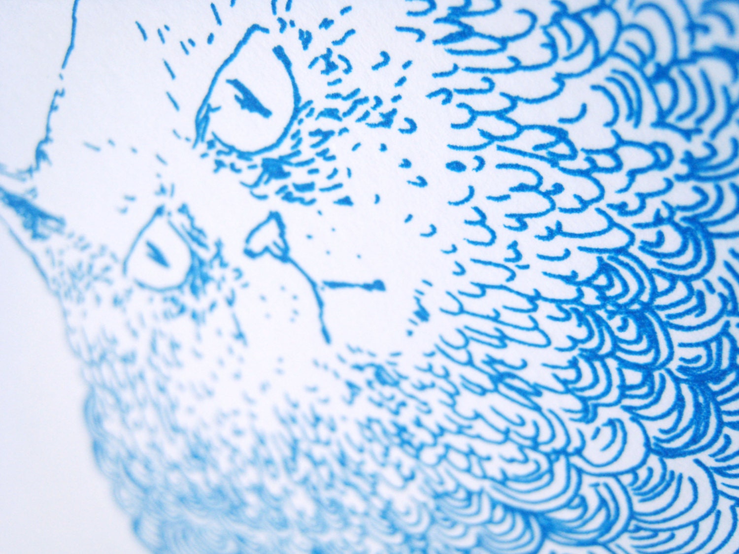 Grumpy Rainy Cat Cloud in Blue Screen Print - Etsy