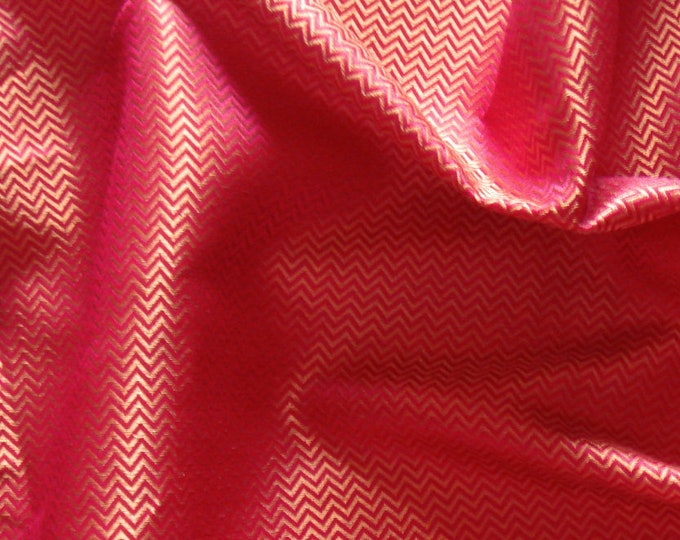 Fuchsia brokat, gold Chevron muster, fuchsia stoff, gold brokat ...