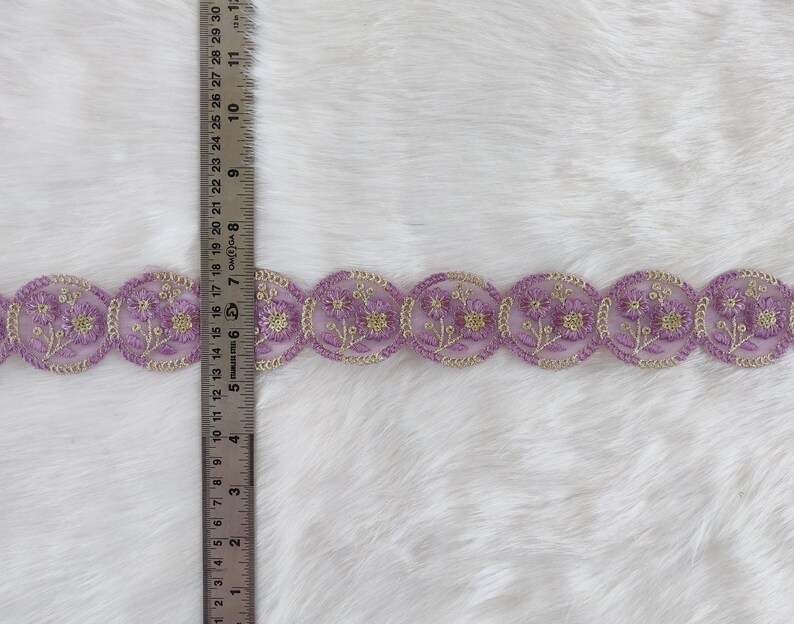 Indian Lace, Embroidered Net Border, Purple Net Trim, Sari Border ...